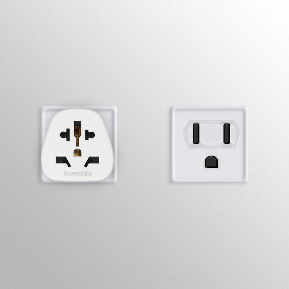 2x Travel Adapter for USA Type B - Travel Adapter to Type B Socket ...