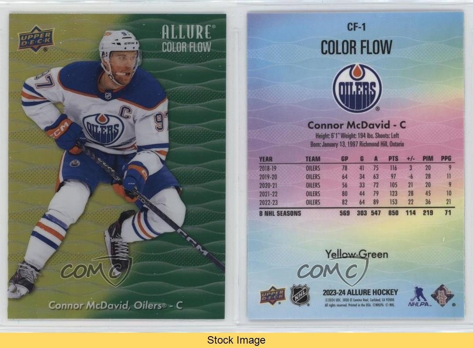 2023-24 Upper Deck Allure Color Flow Yellow Green Connor McDavid #CF-1 ...