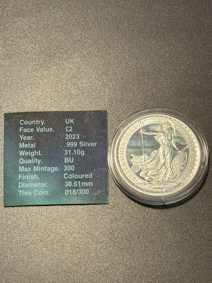 1oz silver .999 BRITANNIA “Northern Lights” coin - Striking colour ...