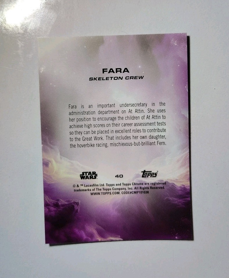 3 PACK-2025 Topps Chrome Star Wars Skeleton Crew FARA #40 w/2 FREE ...