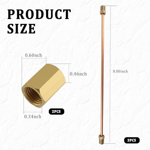 3PCS 3/16 Brake Line Kit With Fittings, 2PCS Coupling Unions, 8In ...