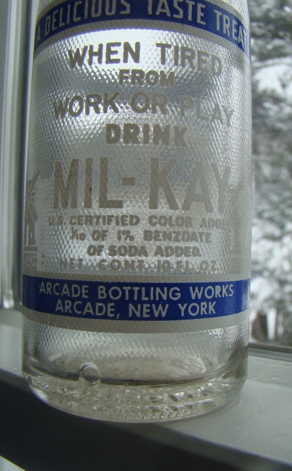 Vintage MIL-KAY NATURALLY GOOD 10 oz. Soda Bottle- ARCADE, NEW YORK | eBay