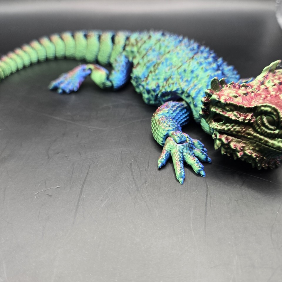 Bearded Dragon Lizard Articulated Figure 3D Printed Collectable Multi ...