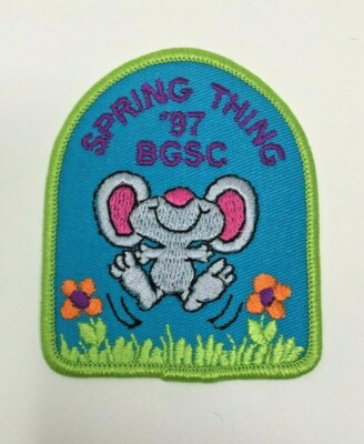PATCH GSA Girl Scouts Spring Thing '97 1997 BGSC Mouse Big Ears Jumping ...