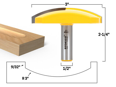 3" Radius Horizontal Crown Router Bit - 1/2" Shank - Yonico 16185 | eBay