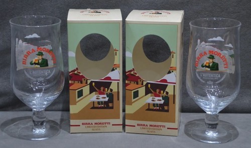 Set Of 2 x Birra Moretti Limited Edition Pint Glasses 20oz Brand New ...