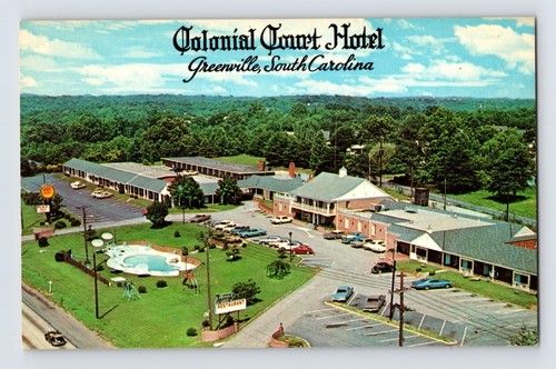 Postcard South Carolina Greenville SC Colonial Court Hotel 1960s ...