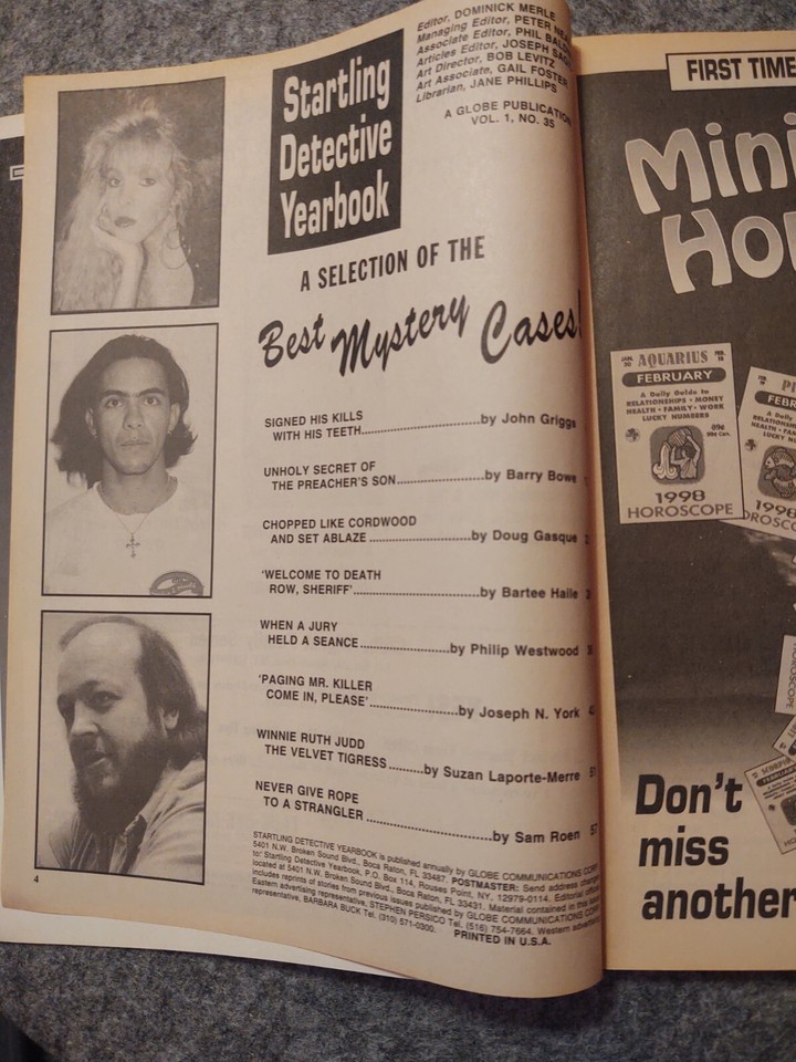 Startling Detective Magazine 1998 Yearbook true crime pulp lot latoya ...
