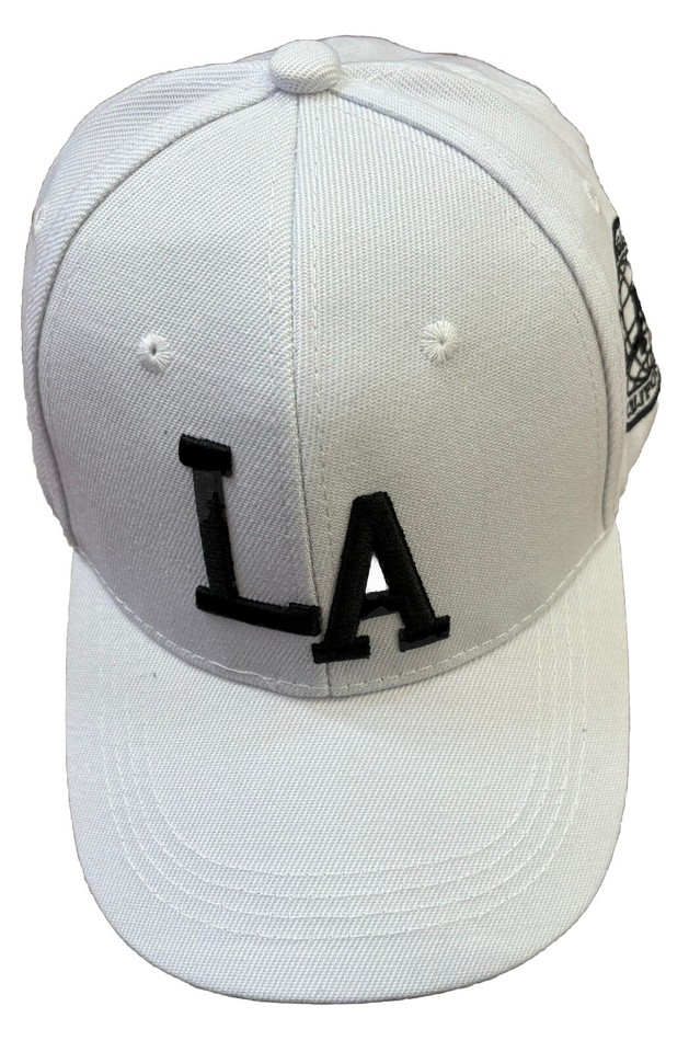 LA Baseball Cap Adjustable Embroidery Los Angeles California white Hat ...
