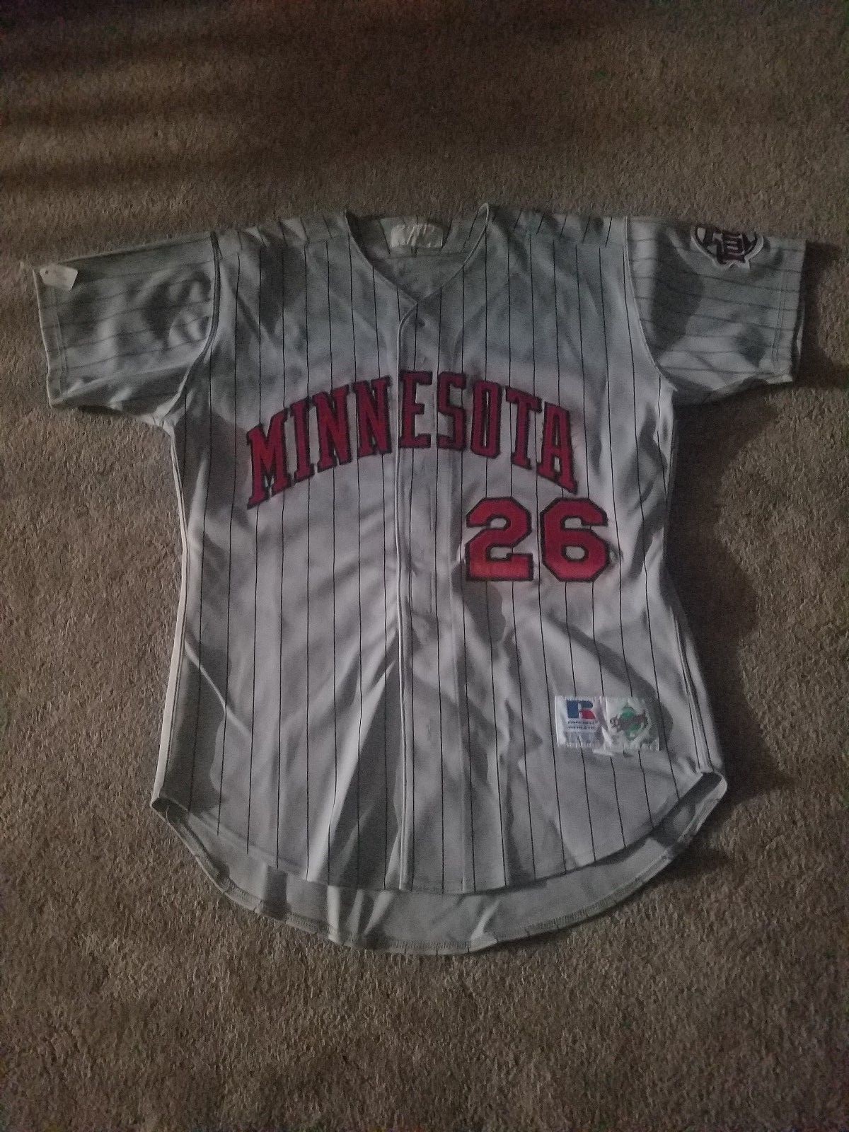 1995 Minnesota Twins Brian Raabe Game Used Baseball Jersey New Ulm ...