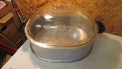 Guardian Service Cast Aluminum Oval Roaster Glass Lid Handles | eBay