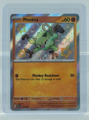 Pokemon Mankey 169/091 Shiny Rare Paldean Fates | eBay