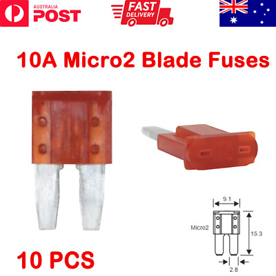 10 Pcs 10A Micro2 Blade Fuses - Red Car Truck Auto Fuses 10 Amp Fuse AU ...