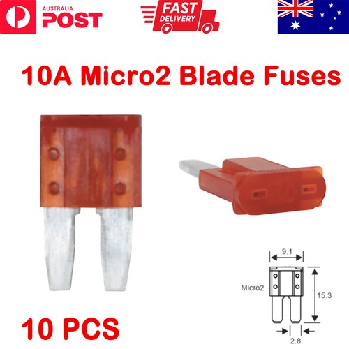 10 Pcs 10A Micro2 Blade Fuses - Red Car Truck Auto Fuses 10 Amp Fuse AU ...