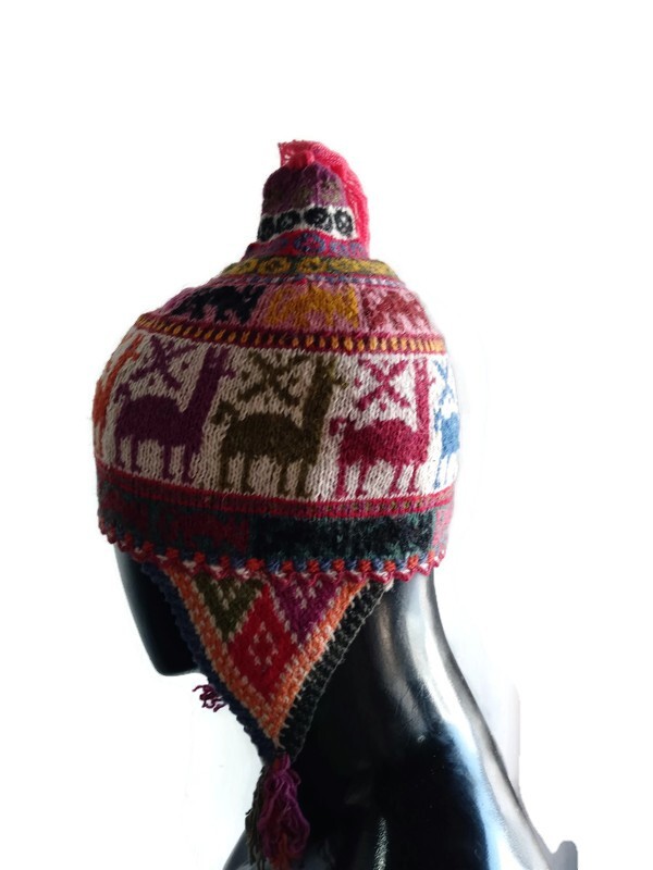 Handmade Unisex Peruvian Chullo Woven in Wool from the Andean Mountains ...