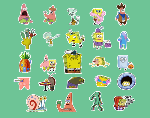 SpongeBob SquarePants Memes Stickers [24] High Quality Photo Vinyl-easy ...