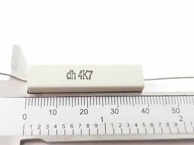 CEMENTED CERAMIC RESISTOR 4.7K 8W DH AXIAL NOS (New Old Stock) *1PC ...