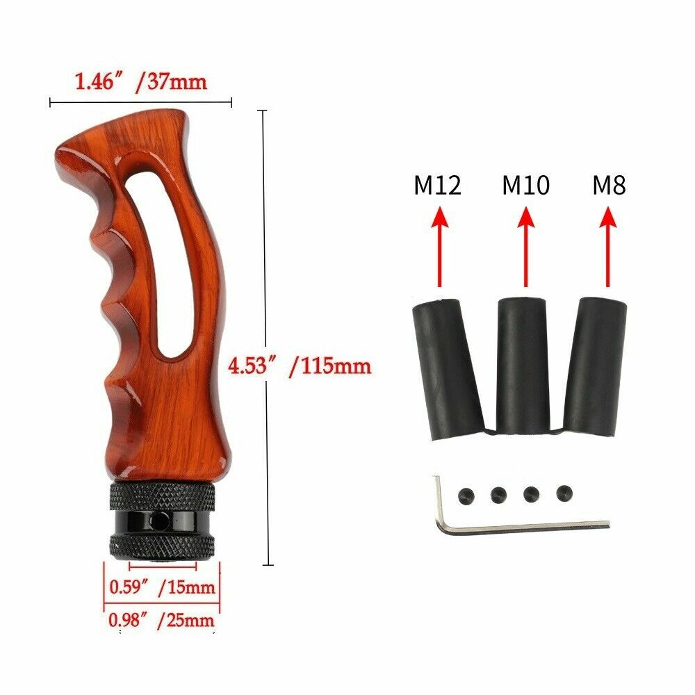 Universal Wood Slotted Pistol Grip Handle Manual Gear Stick Shift Knob ...