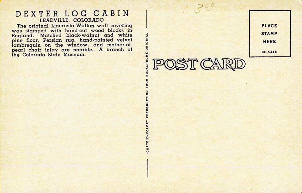 VTG Postcard Dexter Log Cabin Interior Leadville Colorado-Unposted M5 ...