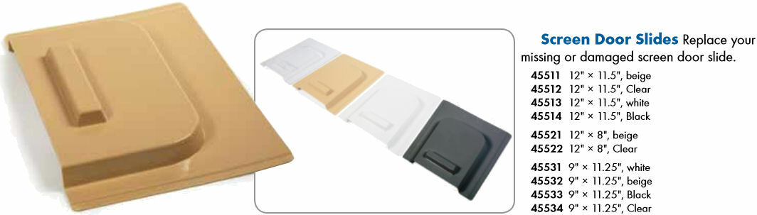 White 12x11.5 Screen Door Slide plastic cover Camper Travel Trailer Pop ...