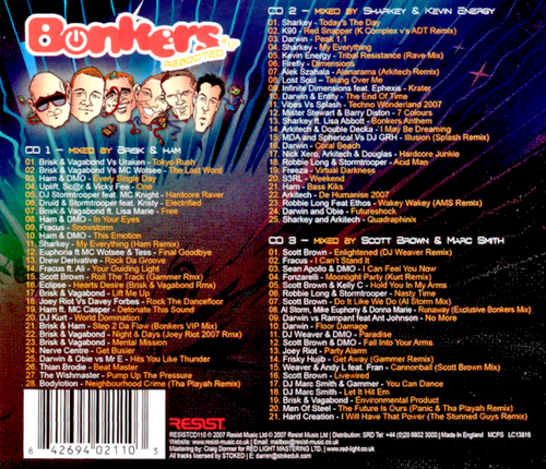 BONKERS 17 REBOOTED - RARE OLDSKOOL HAPPY HARDCORE RAVE BOXSET CD CDJ ...