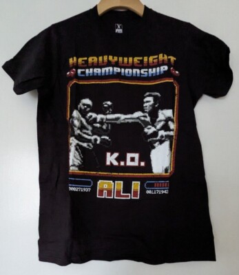 MENS MUHAMMAD ALI PIXEL ART BOXING GRAPHIC TEE T-SHIRT OFFICIALLY ...