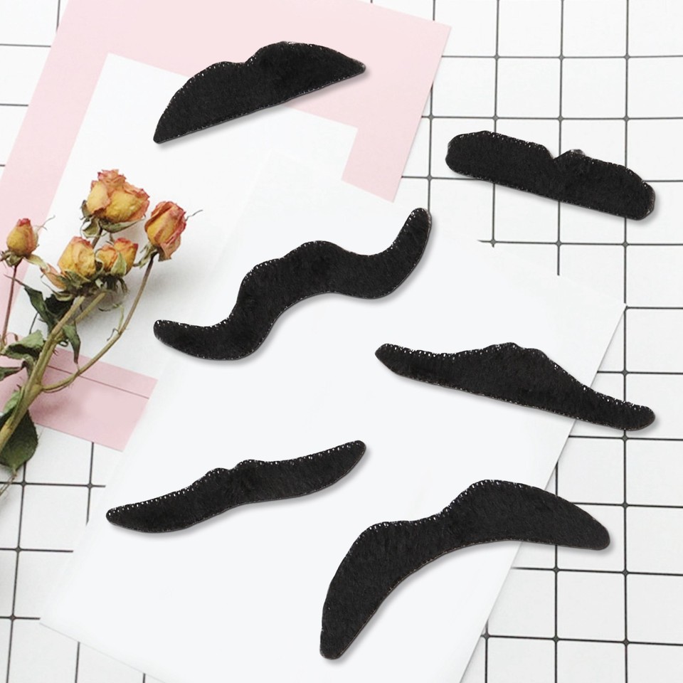 12 Pack Self Adhesive Assorted Fake Moustache / Mustache Set Fancy ...