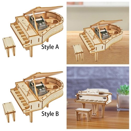 Piano Music Box Model Kit 3D Puzzles for Adults Aesthetic Desk Decor ...