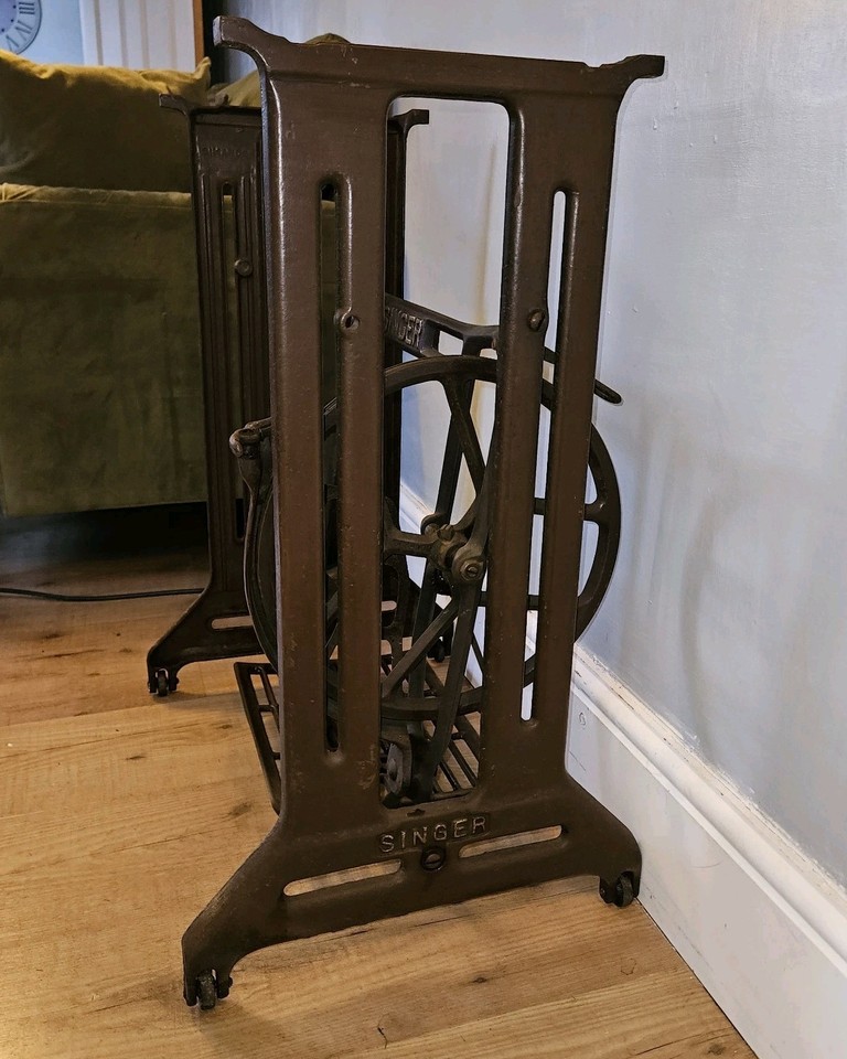 Antique Cast Iron Singer Treadle Sewing Machine Table Base Upcycle ...