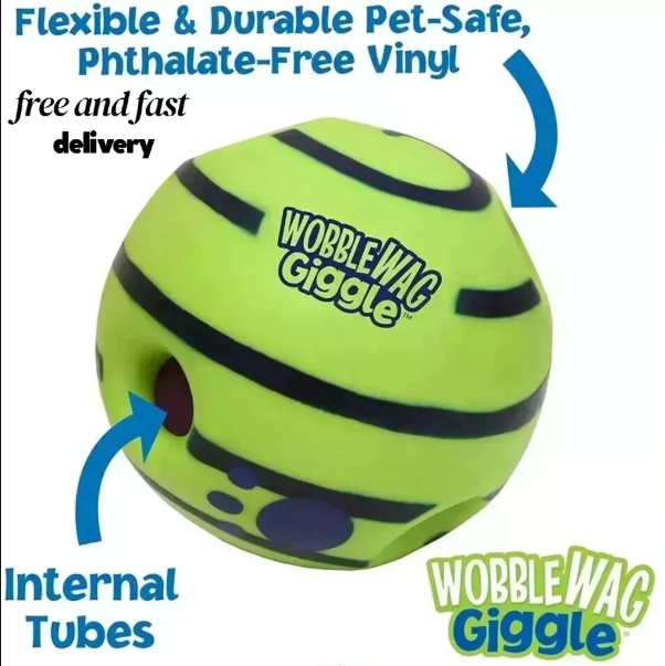 Wobble Wag Giggle Glow Ball Interactive Dog Toy Fun Giggle-Sounds, When ...