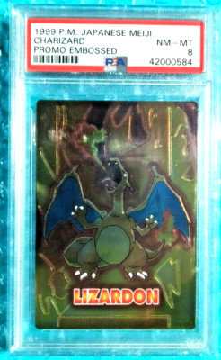 1999 Pokemon Japanese Meiji *CHARIZARD LIZARDON* Embossed Foil Promo ...