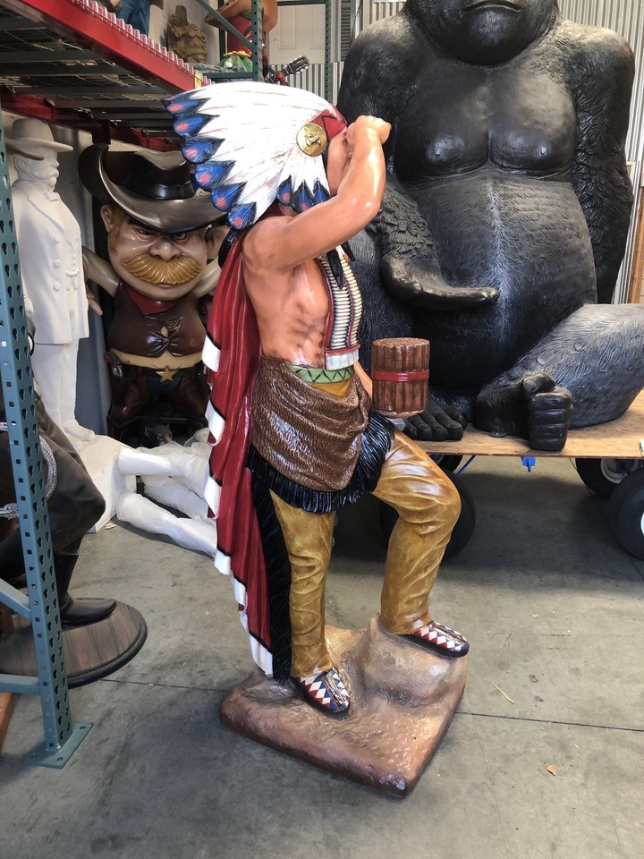 Tobacco Indian Chief Life Size Resin Statue Cigar Store Display Prop ...