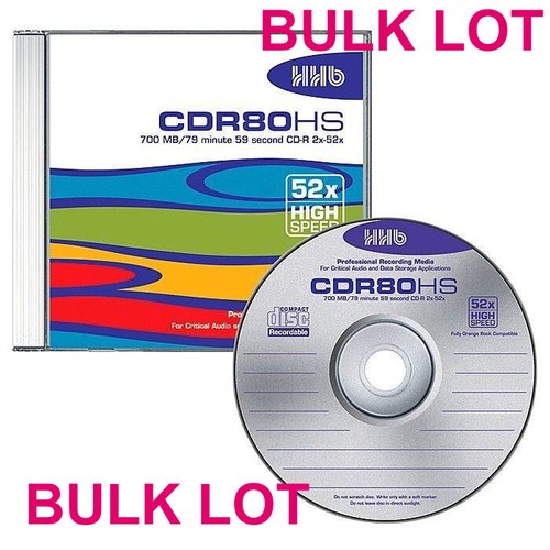 100x HHB Pro CDR80HS 80 Min 700MB Pro Audio CDR Disc High Speed Silver ...