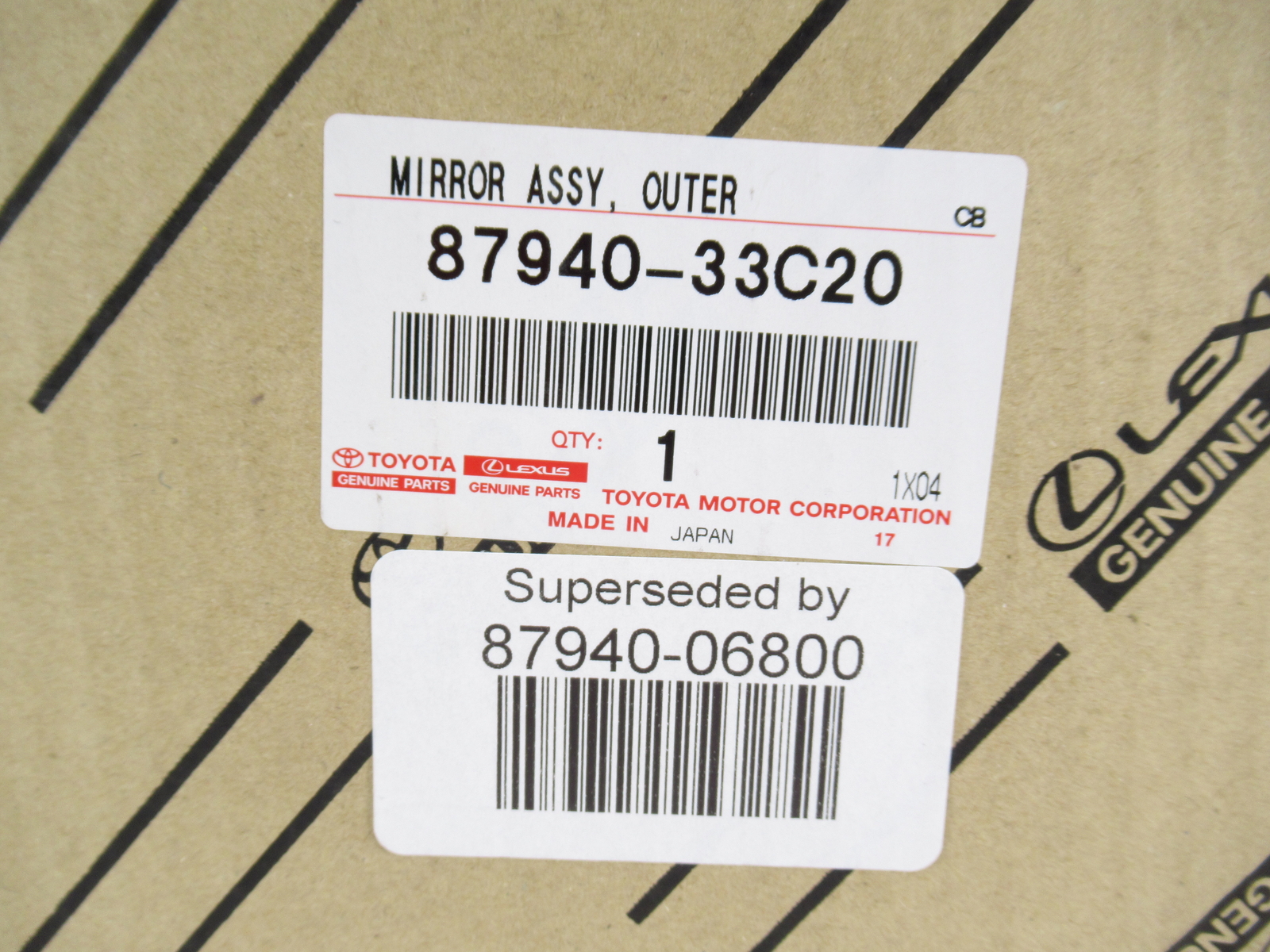 Genuine OEM Toyota 87940-06800 Driver LH Side Mirror Assy 2018-2021 ...