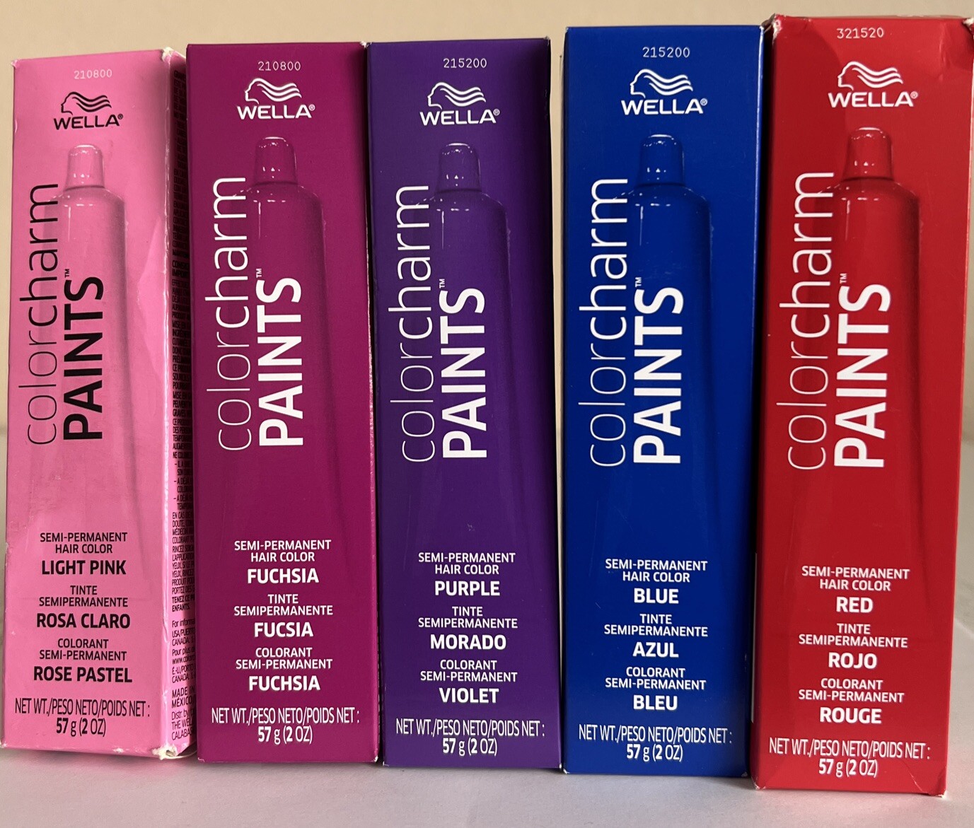 5 Pack Color Charm Paint Tube Semi Permanent ASSORTED, Pink, Purple ...