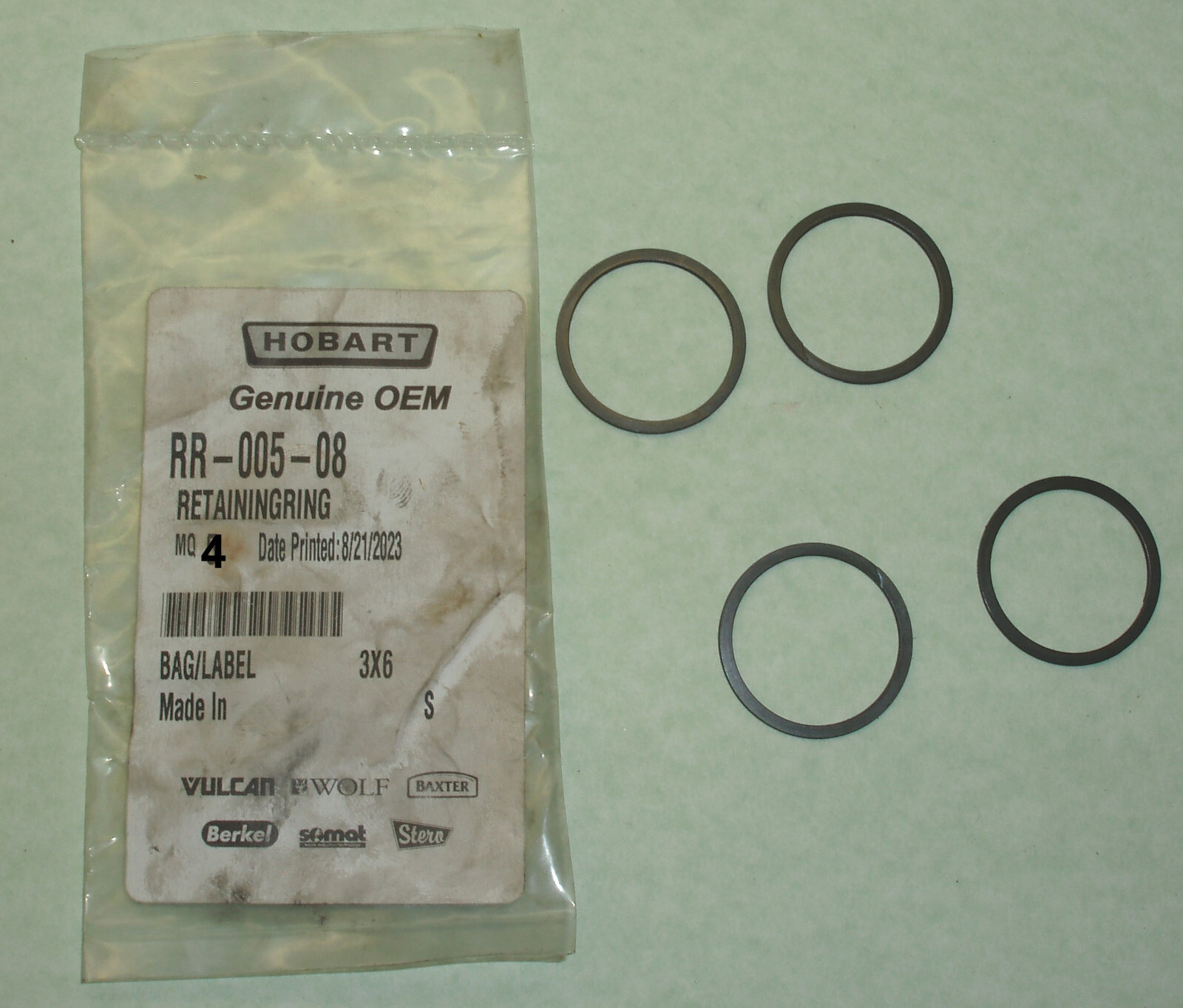 Four New RR-005-08 Hobart Retaining Rings Genuine OEM HOBART-005-08 | eBay