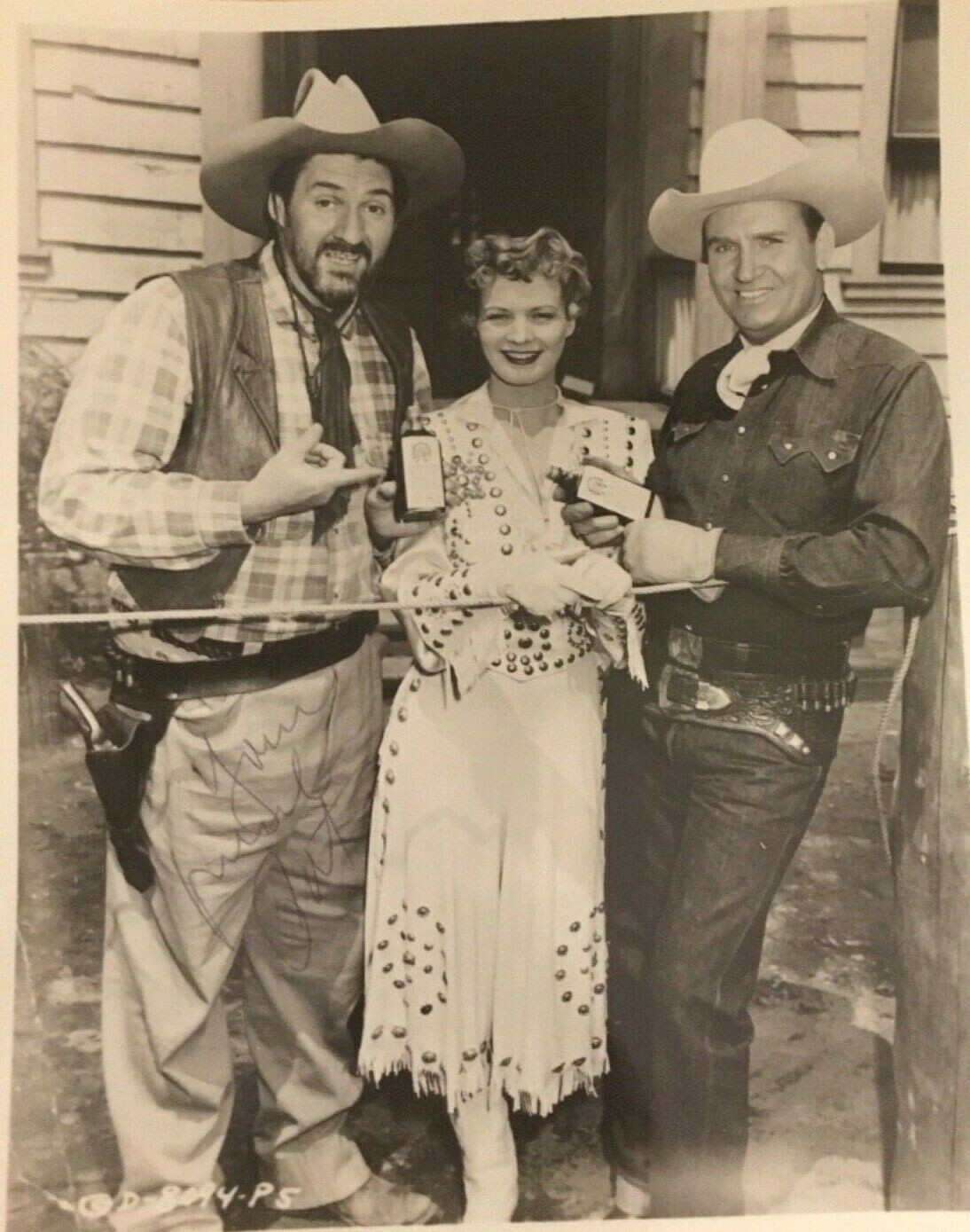 PAT BUTTRAM AUTOGRAPHED PHOTO WITH GENE AUTRY & GAIL DAVIS (ANNIE ...