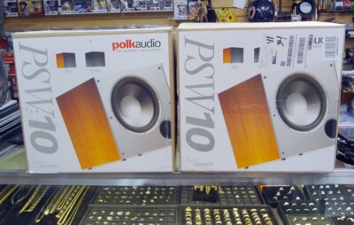 New Polk Audio PSW10 100w Powered Subwoofer Black Wood Side Panels Home ...