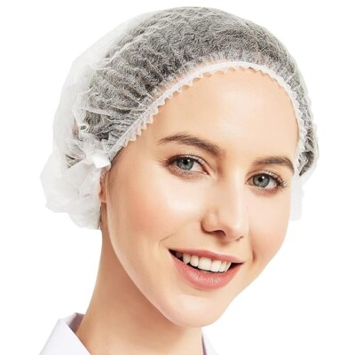 Hair Net Stretchable White Caps - Head Cover Hair For Cooking - Set Of ...