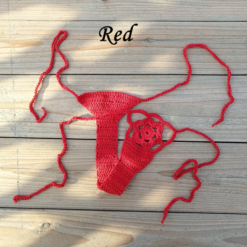 Hand crochet sexy bikini bottom thong boho women Mini bikini sexy g ...