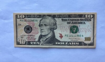 Birthday / Anniversary Note $10 Bill: December 11, 1983 or November 12 ...