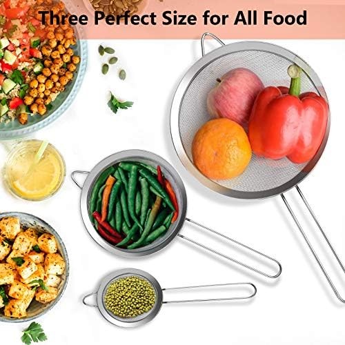3Pcs Super Wire Mesh Strainer Set Small Medium Large | eBay