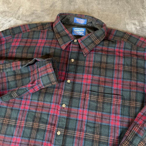 Pendleton Flannel Shirt Mens XXL 2XL Plaid Button Up Long Sleeve 100% Wool | eBay