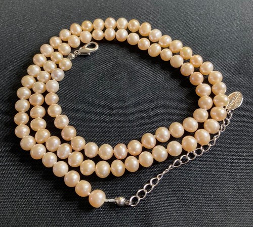 Pearl Necklace Hawaiian Signed Luperla Flora Lu Natural Adjustable ...
