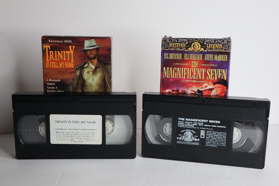 Lot of 3 VHS movies Tombstone, Magnificent Seven and Trinity is still ...