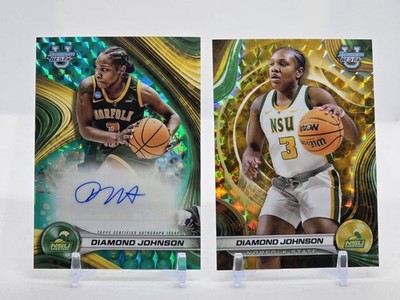 Diamond Johnson Auto # /15 2024-25 Bowman U Best Teal Geometric + Gold ...