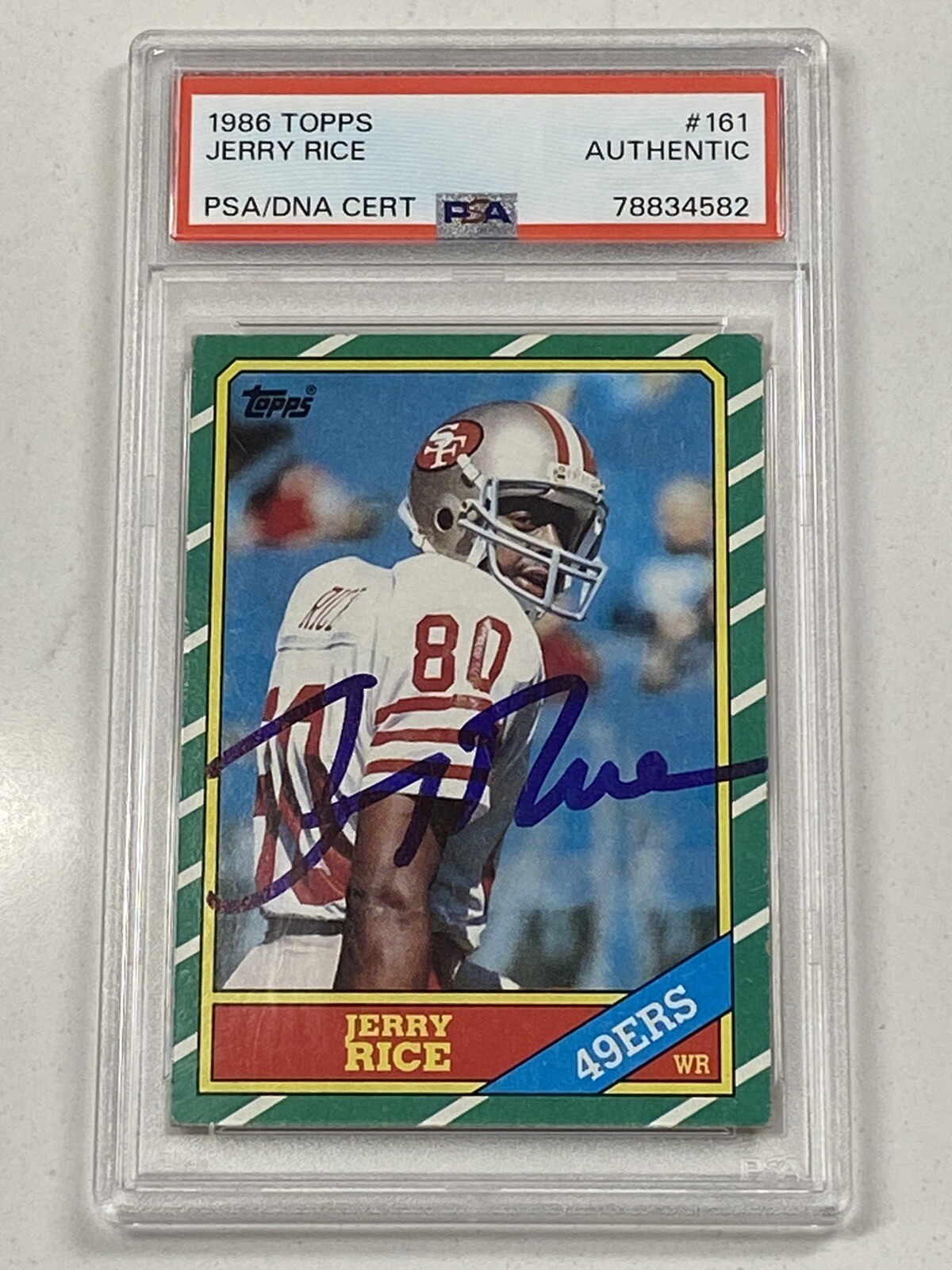 Jerry Rice Autographed Signed 1986 Topps #161 Rc Autograph San ...