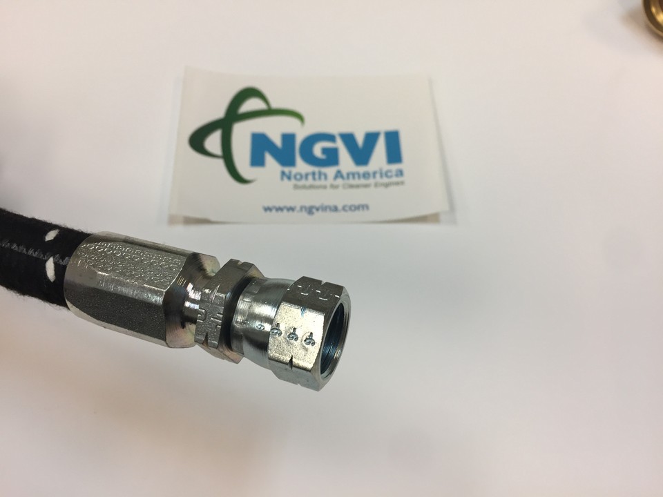 Forklift Propane Hose (LPG); 34" w Rego 7141F tank connector & straight ...