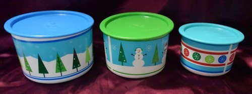 Tupperware Christmas Canisters 2C, 1Qt., !.5Qt, Set of 3 | eBay