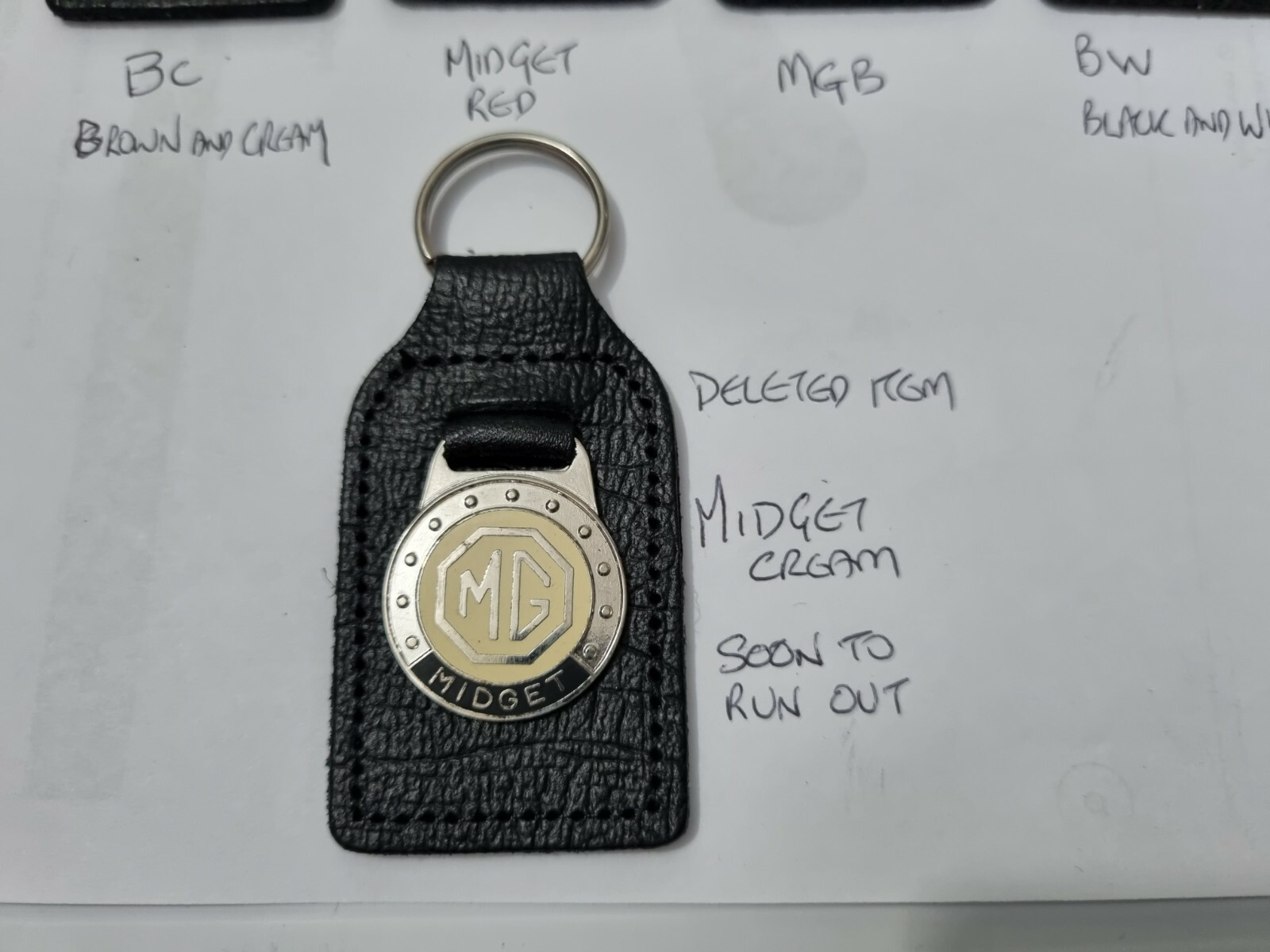 KEY FOB ring leather badge MG M-type C-type D-type F-type J-type M C D ...
